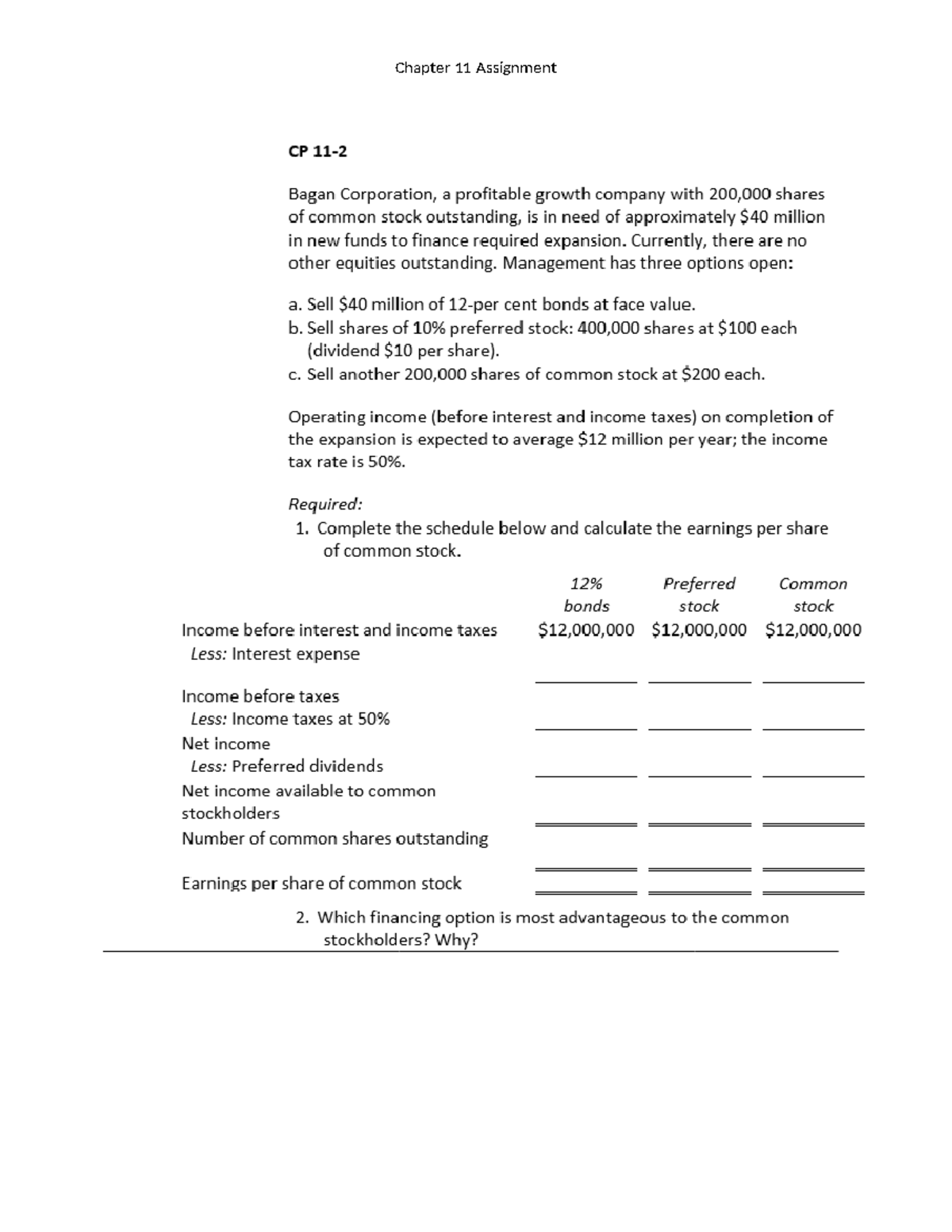Chapter 11 Assignment Summer Valentine - ACC111 - Chapter 11 Assignment - Studocu
