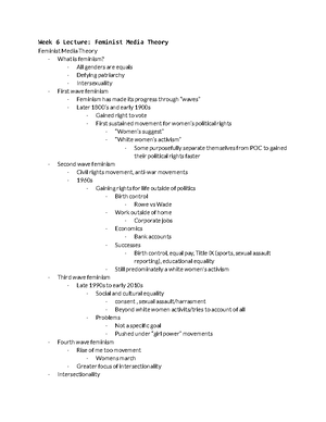 J 314 New Media and Participatory Culture Lecture (Week 9) - Week 9 Lecture: New Media and - Studocu
