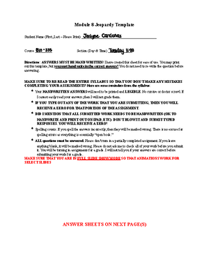 Module 9 Jeopardy Template - Module 9 Jeopardy Template Student Name ...
