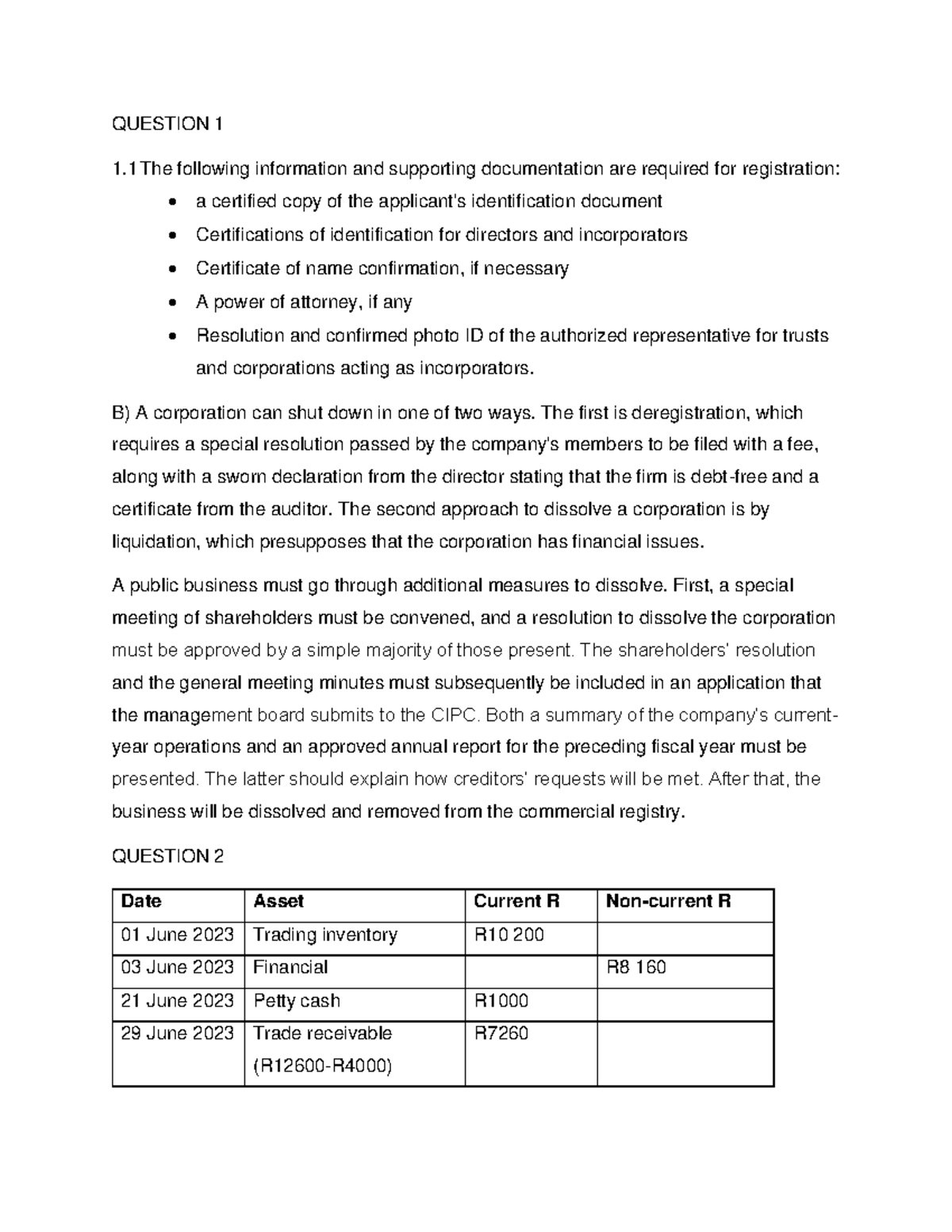 Fundamentals of accounting - QUESTION 1 1 The following information and ...