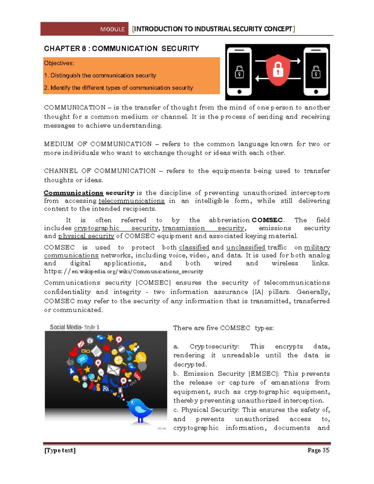 Chapter 8 - Communication Security - MODULE [INTRODUCTION TO INDUSTRIAL ...