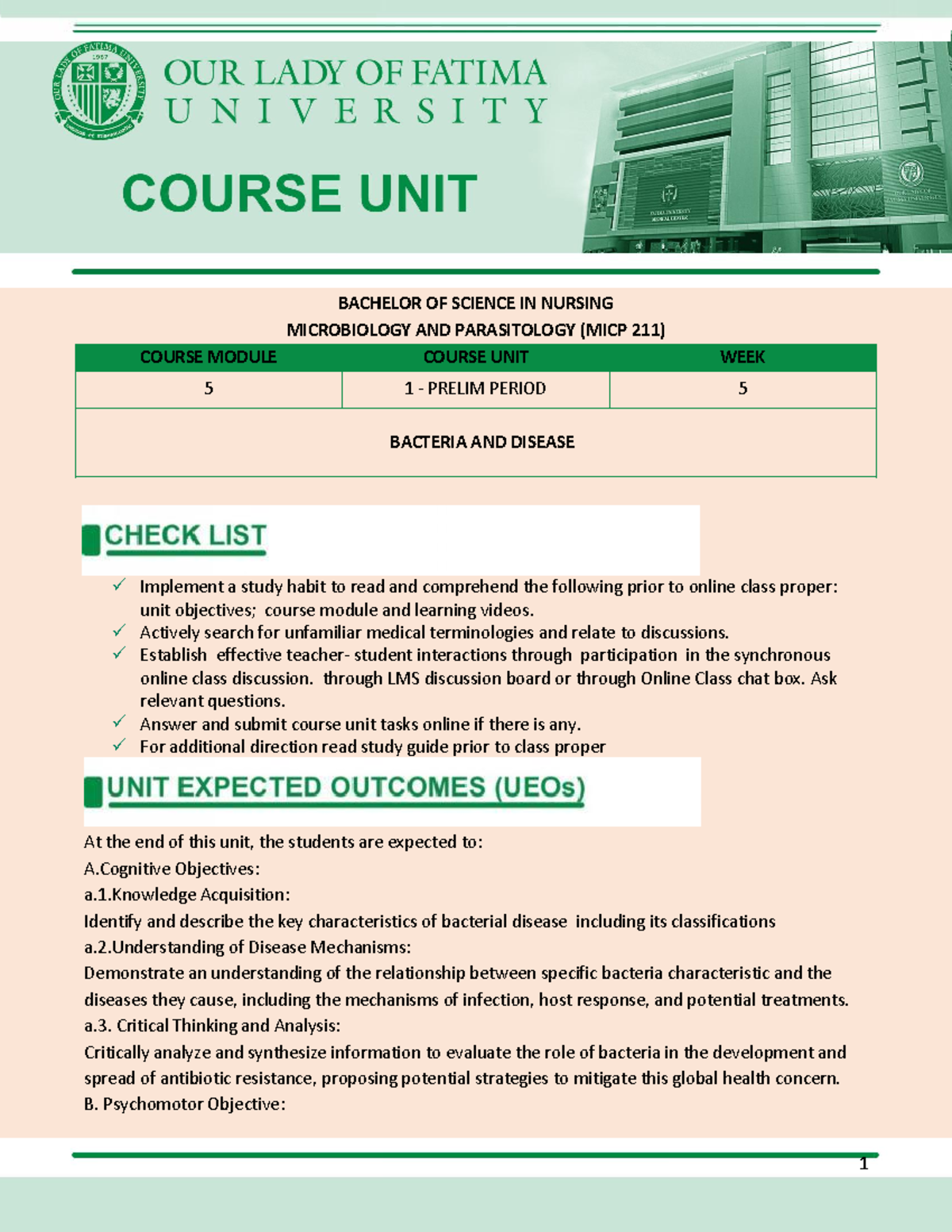 Micp Lec (Week 5) Updated Canvas Jan 2024 Bacteria and Disease 1 - BACHELOR OF SCIENCE IN ...