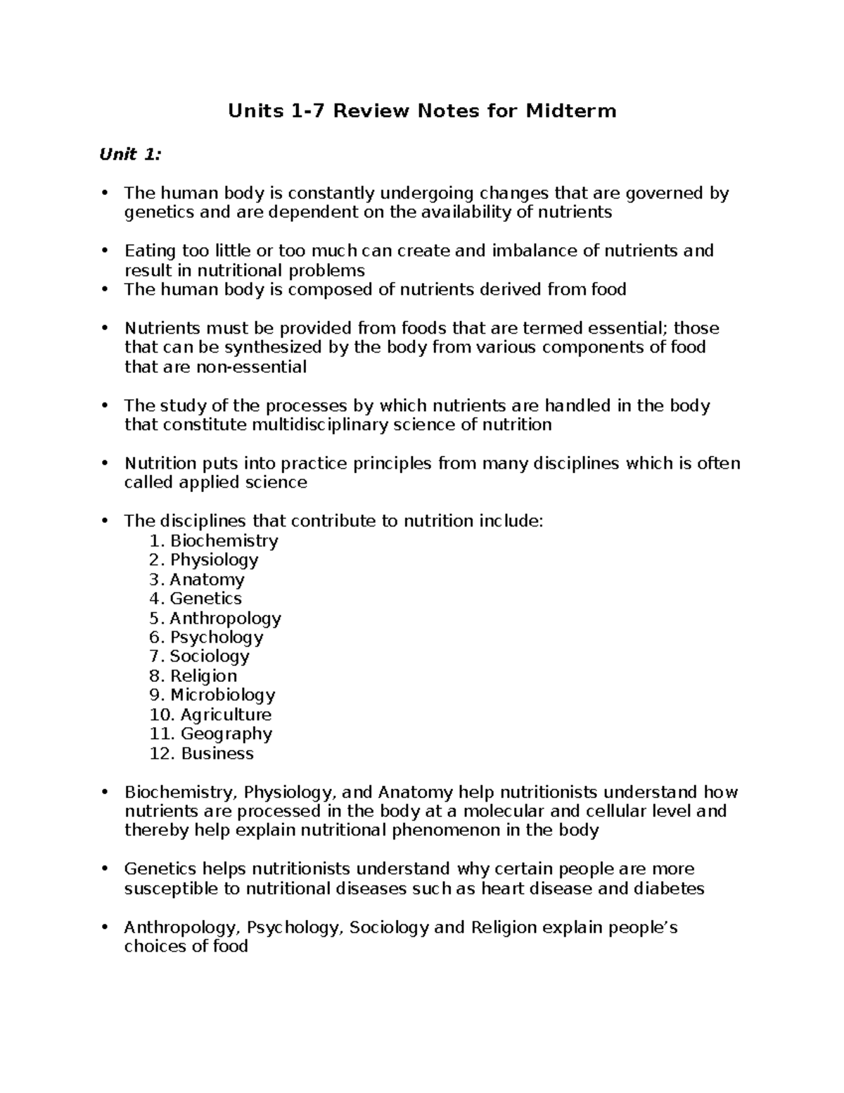 Units 1-7 Review Notes for Midterm Word - Units 1-7 Review Notes for ...