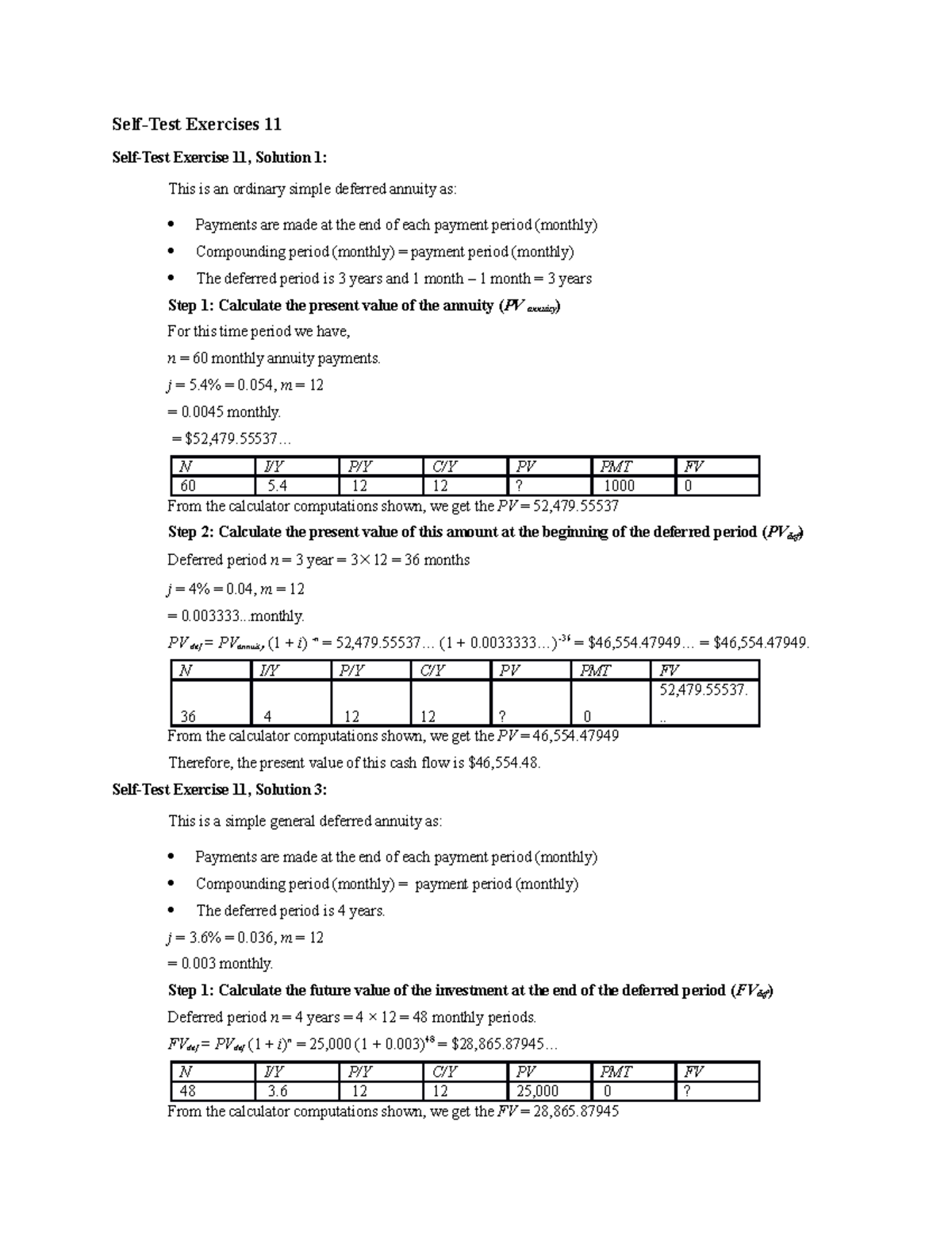 Self Test Exercises 11 - Textbook Questions - MATH10037 - Mohawk ...