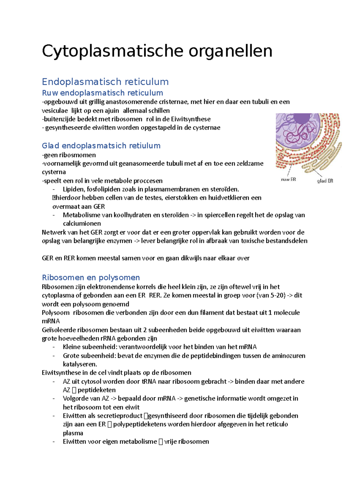 Cytoplasmatische organellen - Cytoplasmatische organellen ...