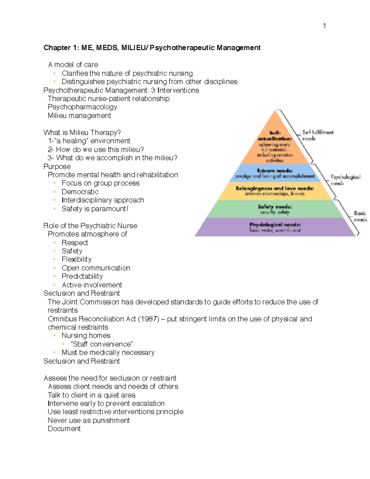 448 exam 1 - 448 exam 1 notes - Chapter 1: ME, MEDS, MILIEU ...