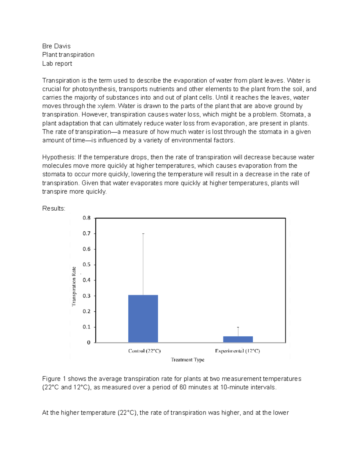 New new lab report - wjsjdyxysbbeheososisisjs - Bre Davis Plant ...