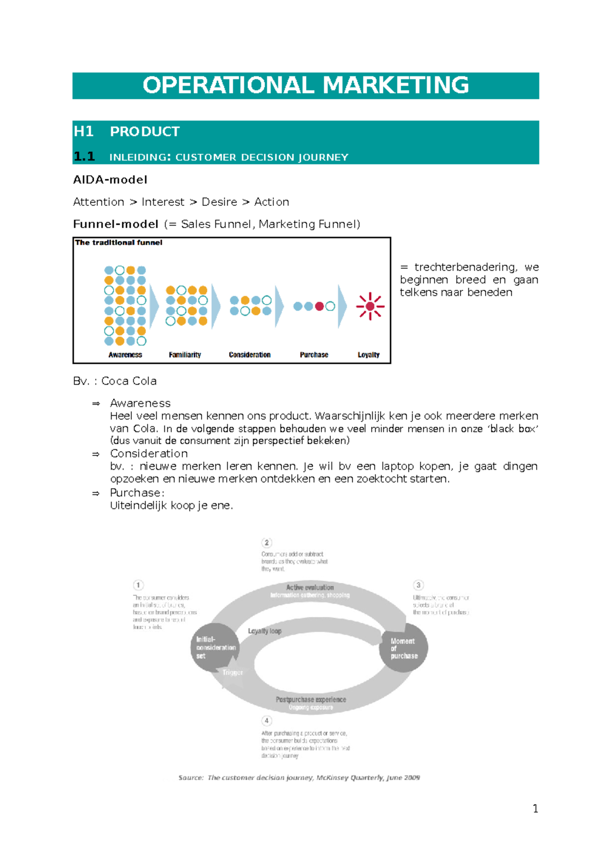 Samenvatting-operational-marketing - OPERATIONAL MARKETING H1 PRODUCT 1 ...