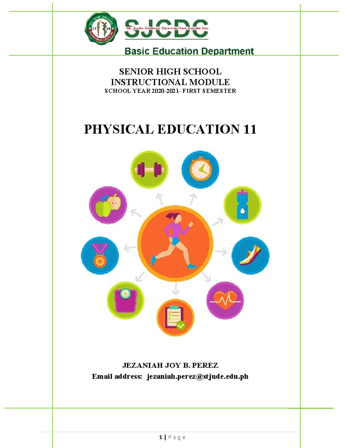 Physical Education Grade 11 SECOND SEMESTER SENIOR HIGH SCHOOL