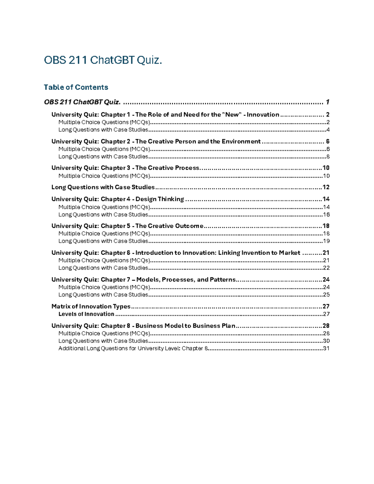 OBS 211 Chat GBT Quiz - This is a culmination practice questions - OBS ...