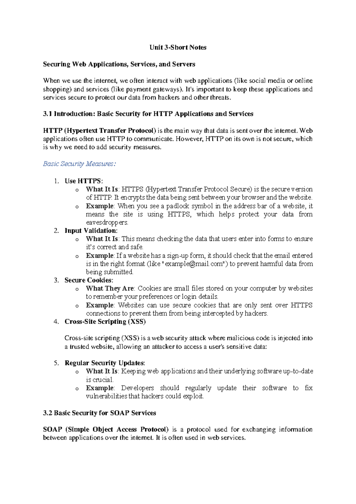 Short Notes of Unit 3 - Cyber security - Unit 3-Short Notes Securing ...