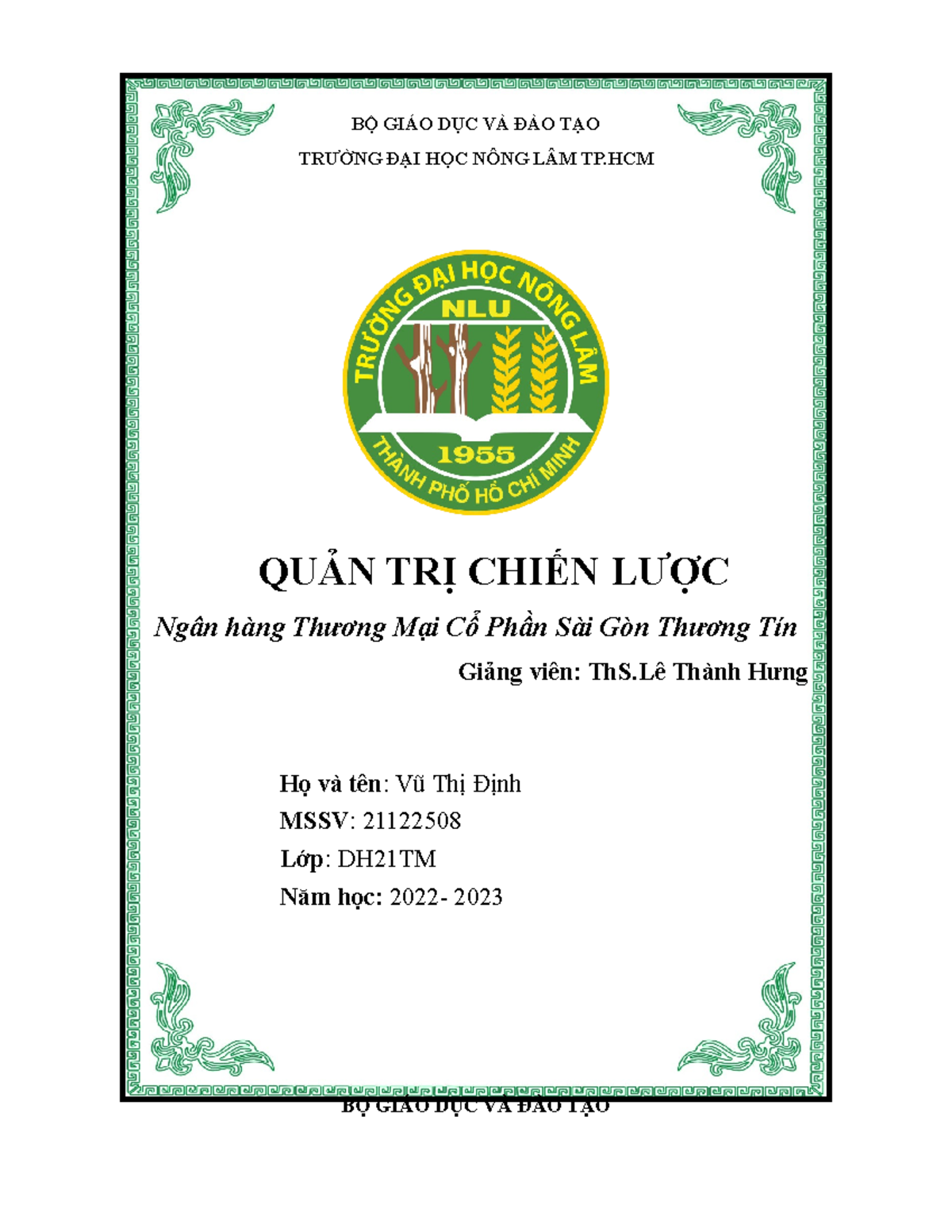 toyota Quan tri chienluoc - BỘ GIÁO DỤC VÀ ĐÀO TẠO TRƯỜNG ĐẠI HỌC NÔNG ...