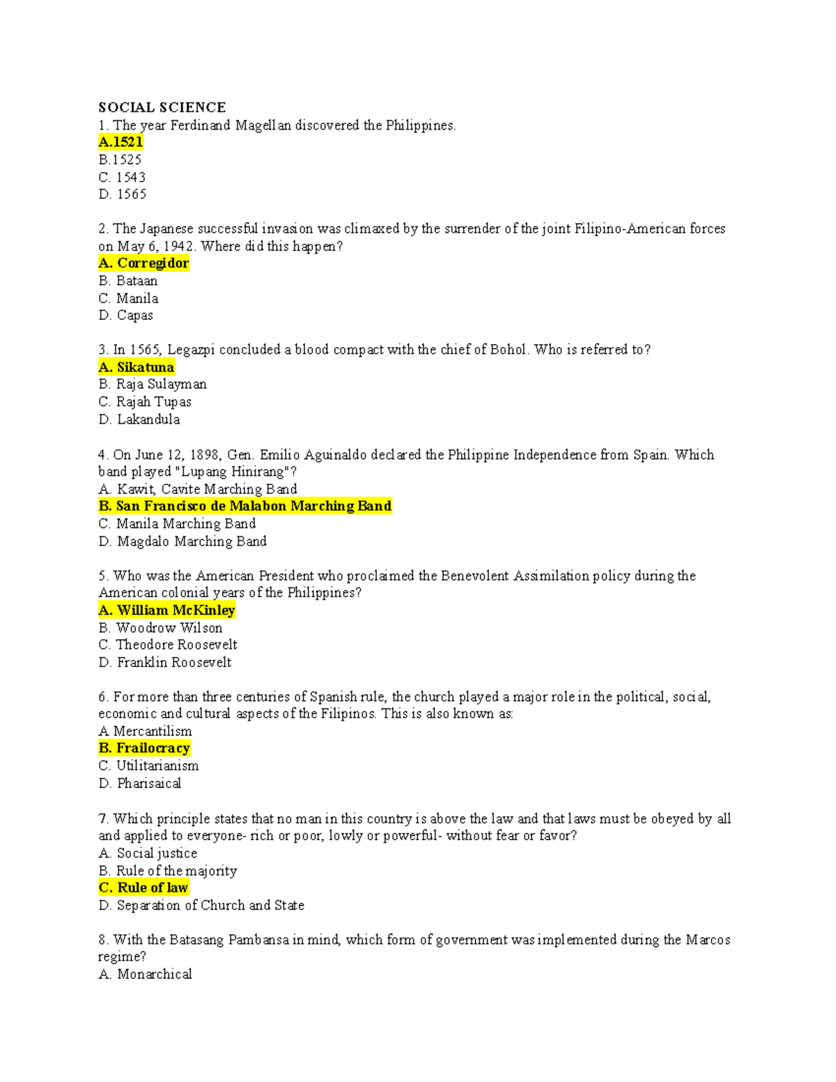 LET Reviewer - Gen Ed Assorted 150 items - Glenn Rivera - 2023 - Final ...