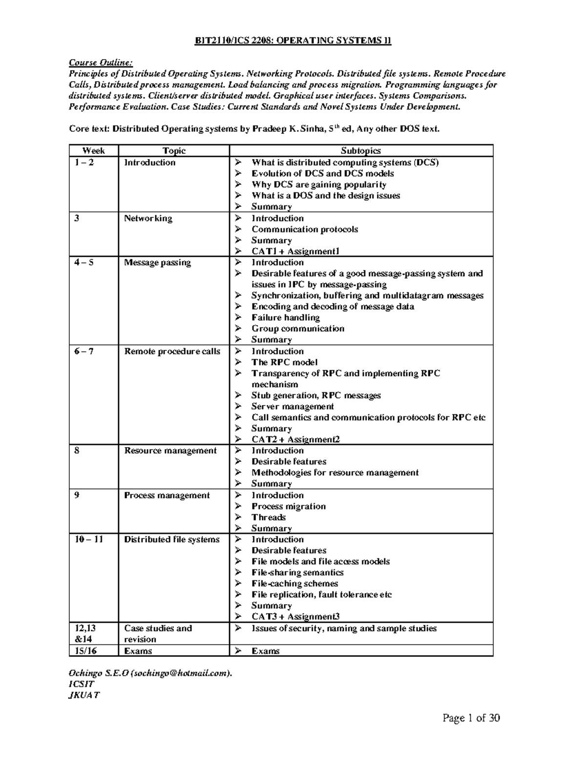 ICS 2208 OS II Notes - BIT2110/ICS 2208: OPERATING SYSTEMS II Course ...