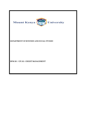 MKU - Mount Kenya University - Studocu