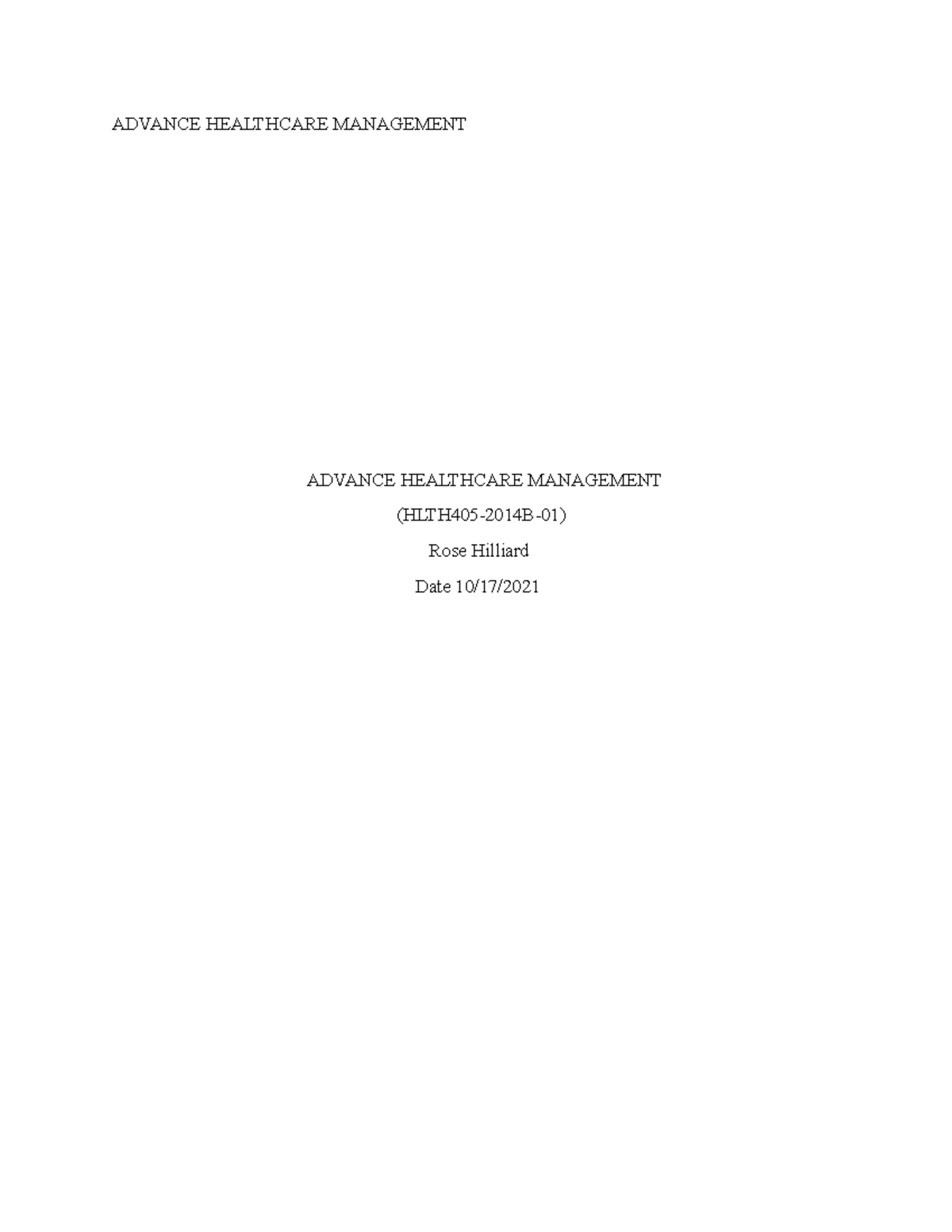 Dhilliarddocument 80 1 - ADVANCE HEALTHCARE MANAGEMENT ADVANCE ...