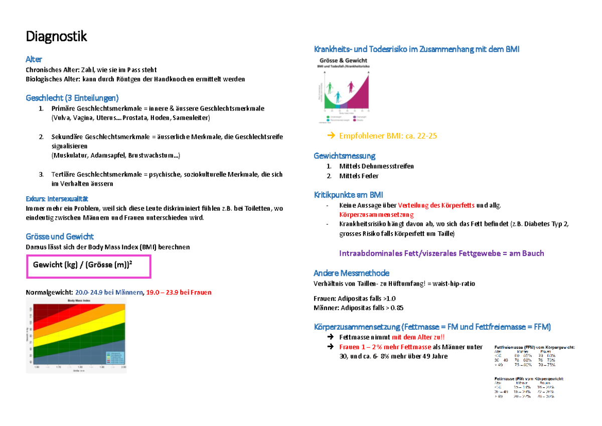 Diagnostik - Zusammenfassung - Warning: TT: undefined function: 32 Warning: TT: undefined ...