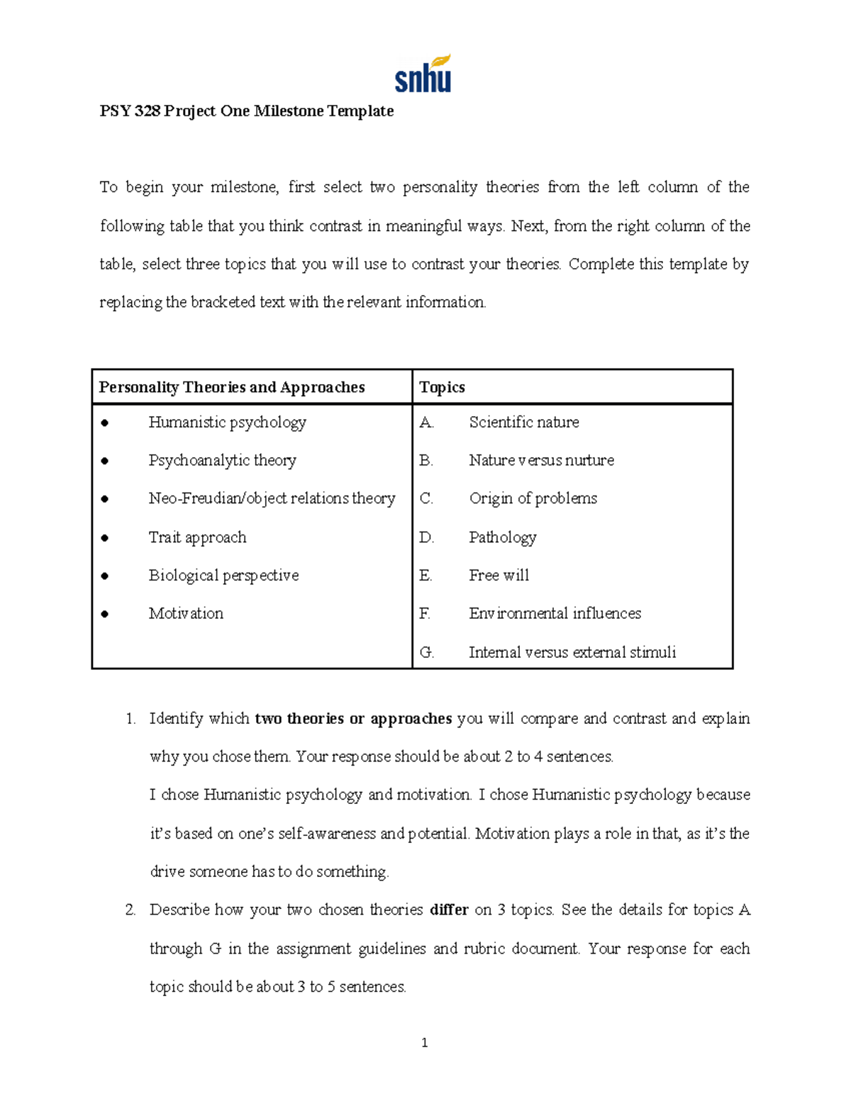 Module 4 project 1 milestone - PSY 328 Project One Milestone Template ...