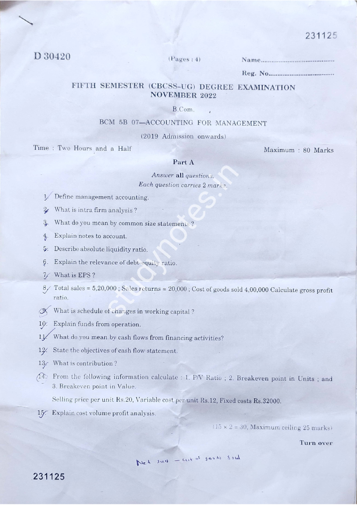 5 Accounting For Management - Bachelor of commerce (bcom) - Studocu