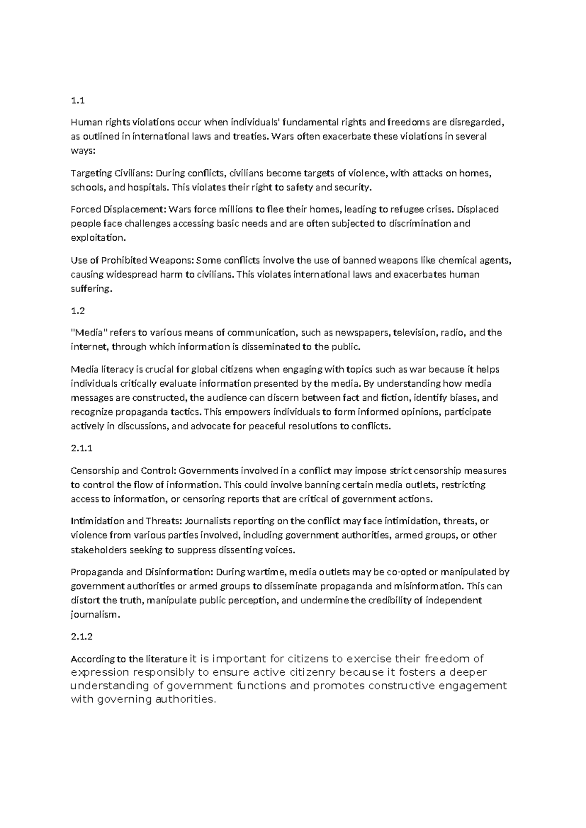 Lo task 2024 @2Nd 1 - dfffhfhfg - 1. Human rights violations occur when ...