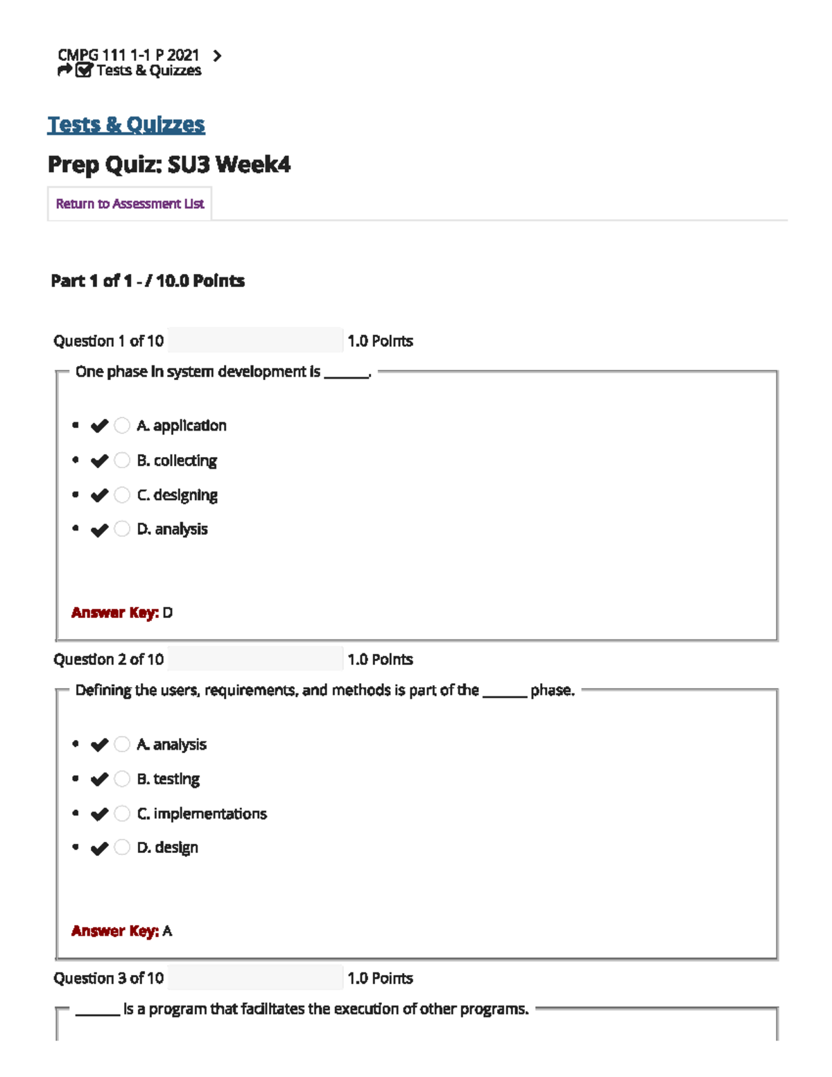 2021 Prep Quiz Week 4 - SU3 + Memo - CMPG 315 - Studocu
