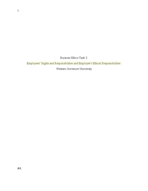 C717 Task 1 - Task 1 - Business Ethics Task 1: Organizational Ethics ...