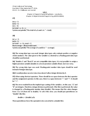 Lab9 - Lab submitted - Illinois Institute of Technology CS115- Due Date: Friday October 28th ...