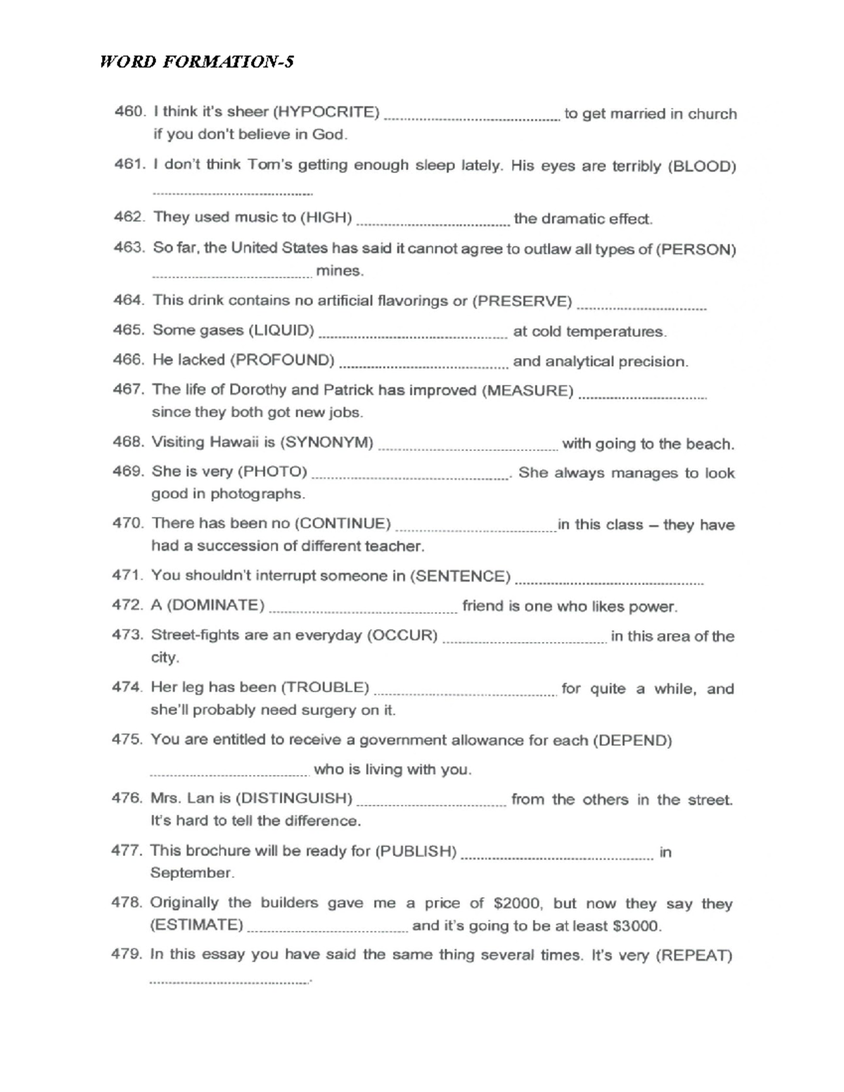 Word formation-5 - word form - Quan Tri Kinh Doanh 1 - Studocu