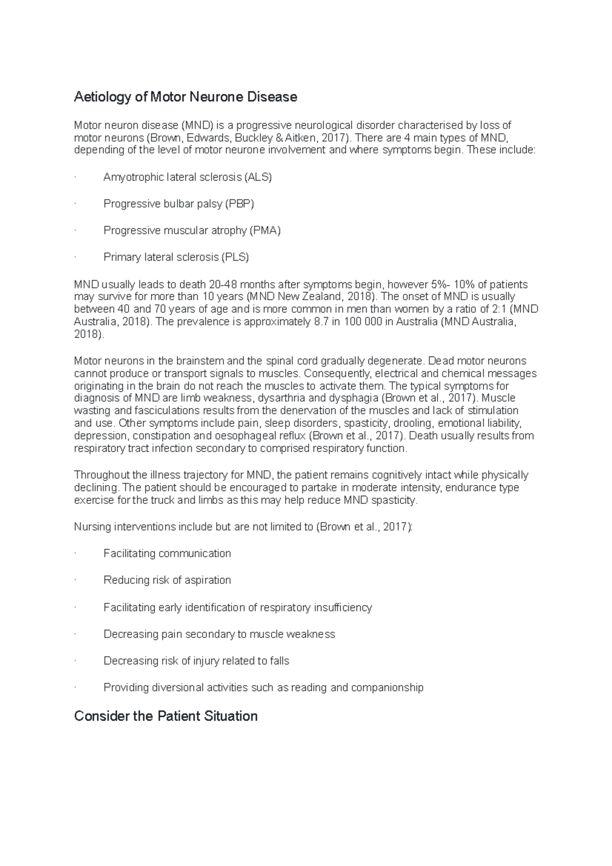Aetiology of Motor Neurone Disease - There are 4 main types of MND ...