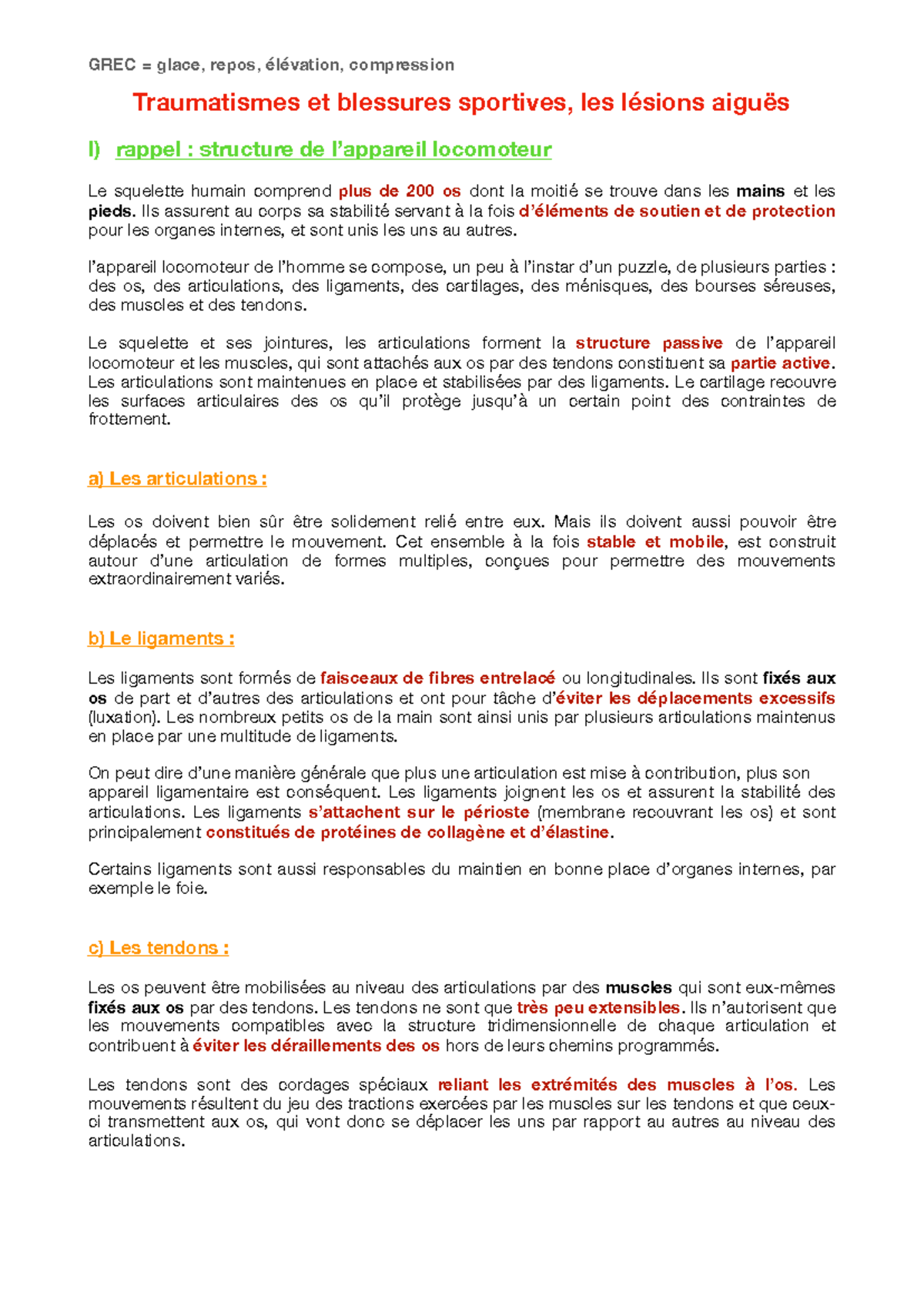 1-traumatismes et blessures sportives (lésions aiguës) - Traumatismes ...