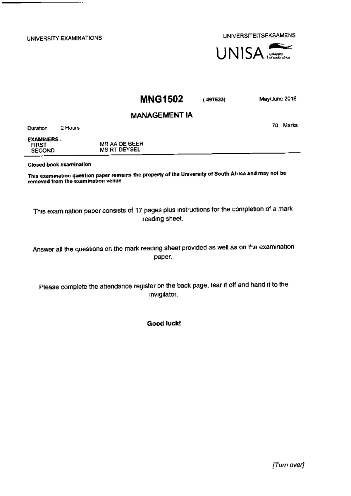 MNG1502 2016 6 E 1 - MNG1602 - Studocu