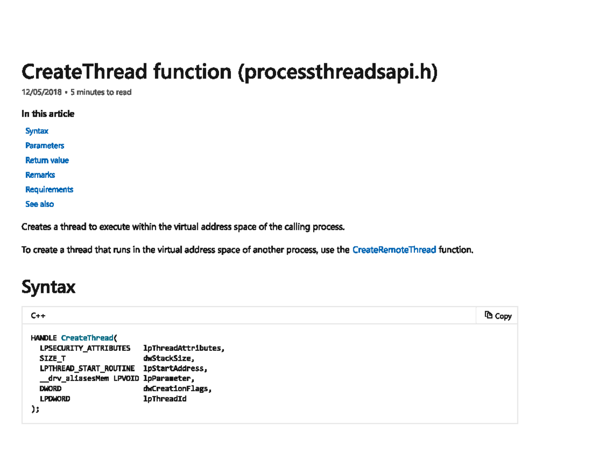 Create Thread - Lecture notes 1-12 - operating systems - CPE 408 - Studocu