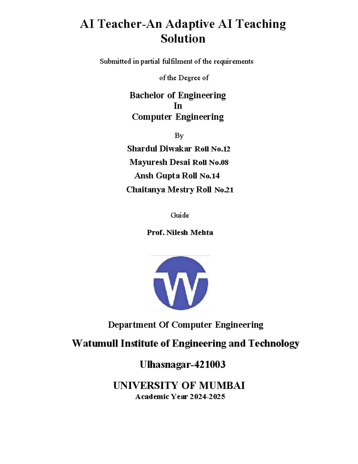 AI Project Made by dhinkachika - AI Teacher-An Adaptive AI Teaching ...