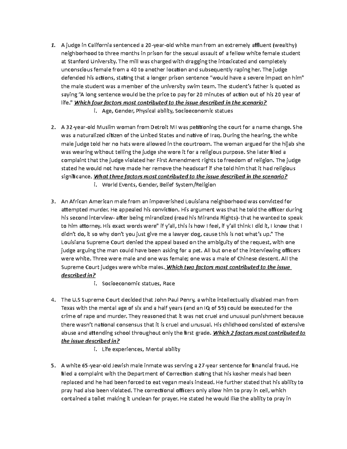 3-2 Module Three Practice Activity Courts and Corrections Scenarios ...