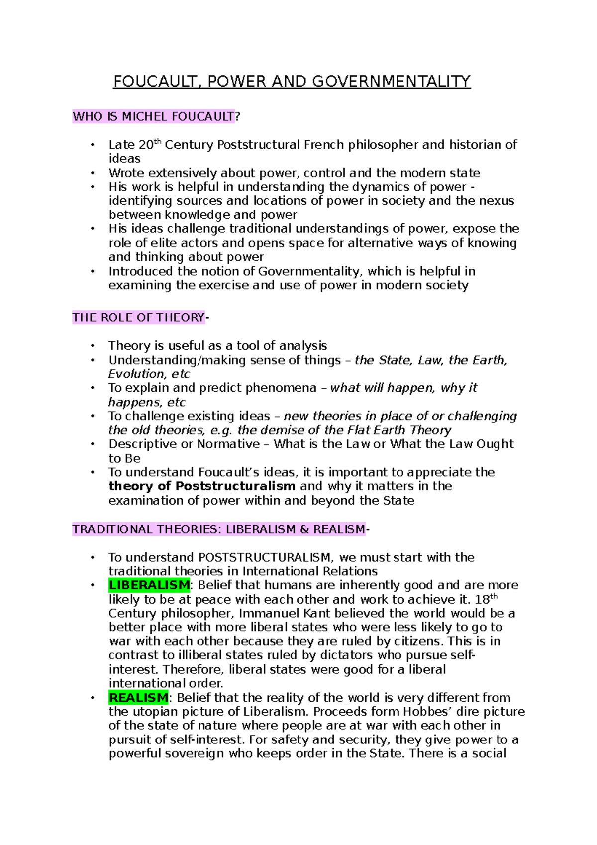 Foucalt, Power and Governmentality - FOUCAULT, POWER AND ...