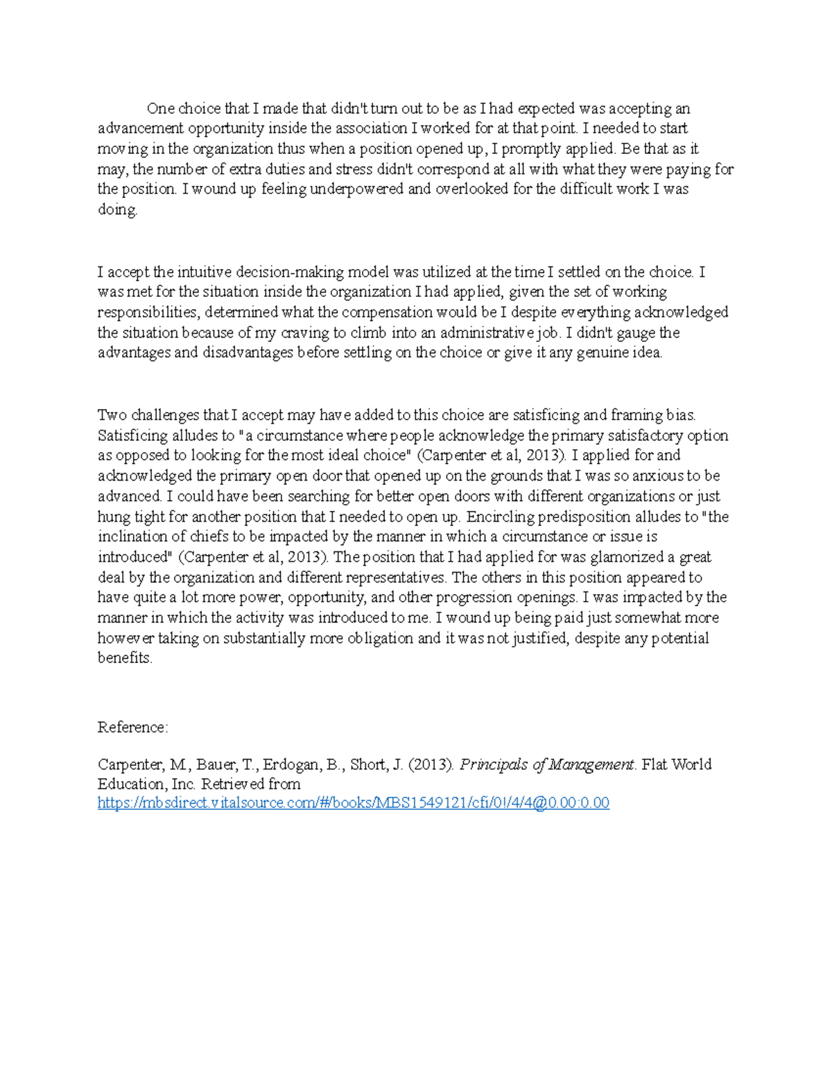 Discussion 5 - Lecture notes 1 - One choice that I made that didn't ...