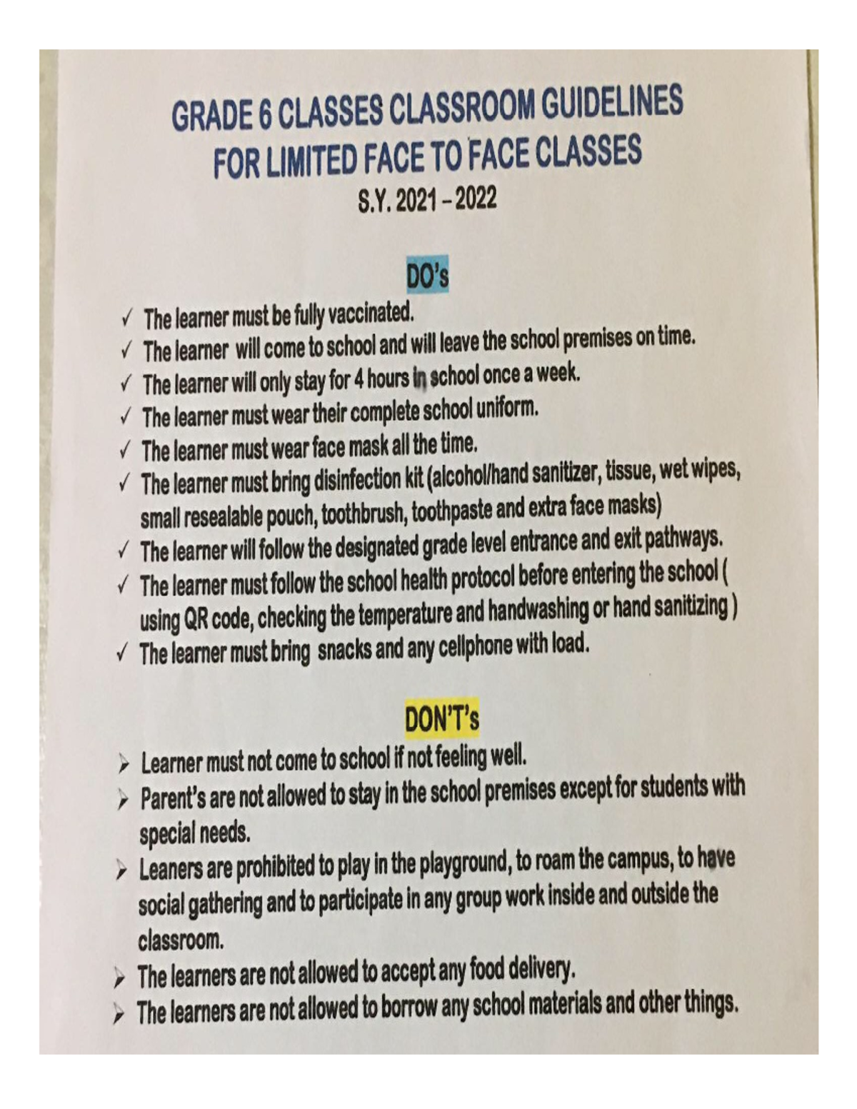 Classroom Rules - Developmental Education - CTU - Studocu