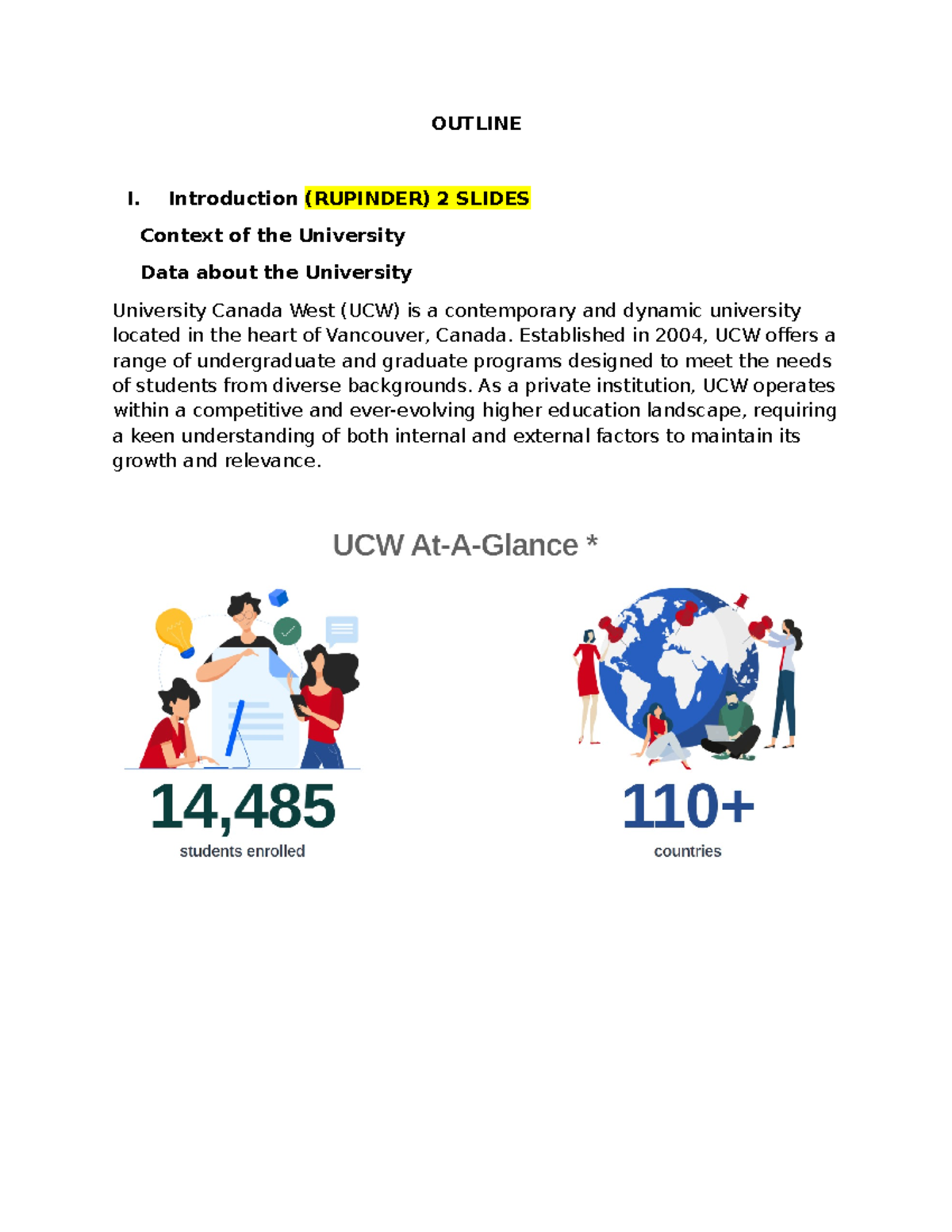 First Outline Final Project - OUTLINE I. Introduction (RUPINDER) 2 ...