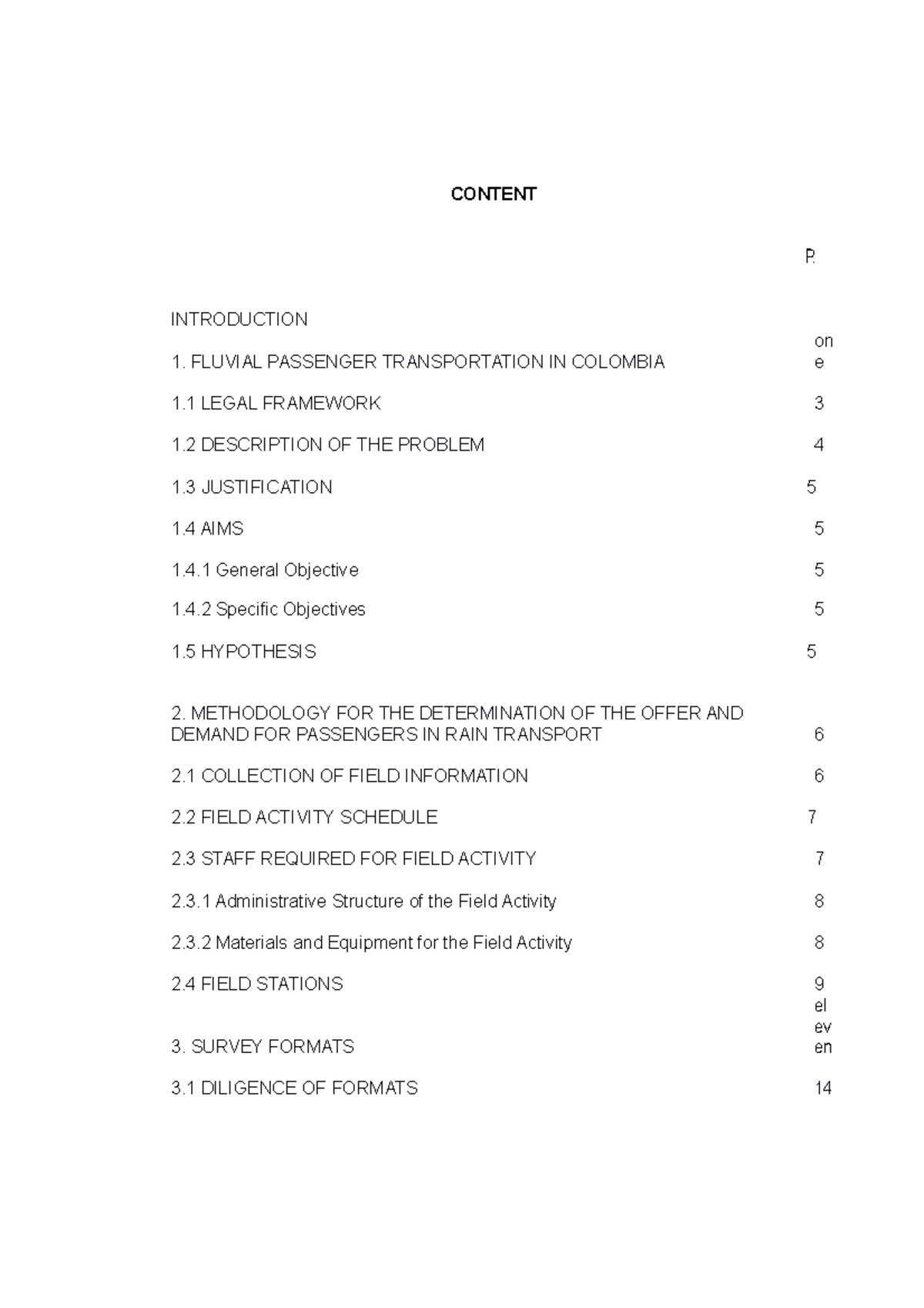 Work 8 - Work 8 - CONTENT P. INTRODUCTION 1. FLUVIAL PASSENGER ...