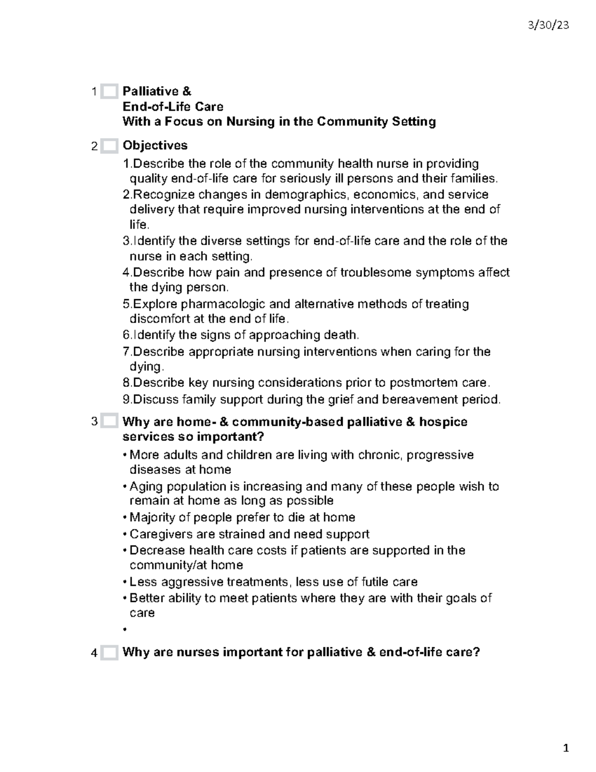 Palliative end of life - 3/30/ 1 Palliative & End-of-Life Care With a ...