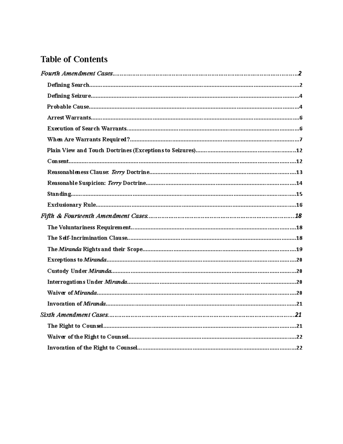 Crim pro case log - Log of all cases referenced and used in Joshua ...
