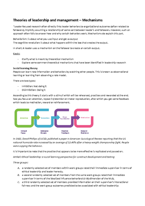 2425 S1 Course outline Theories of Leadership and Management - Course ...