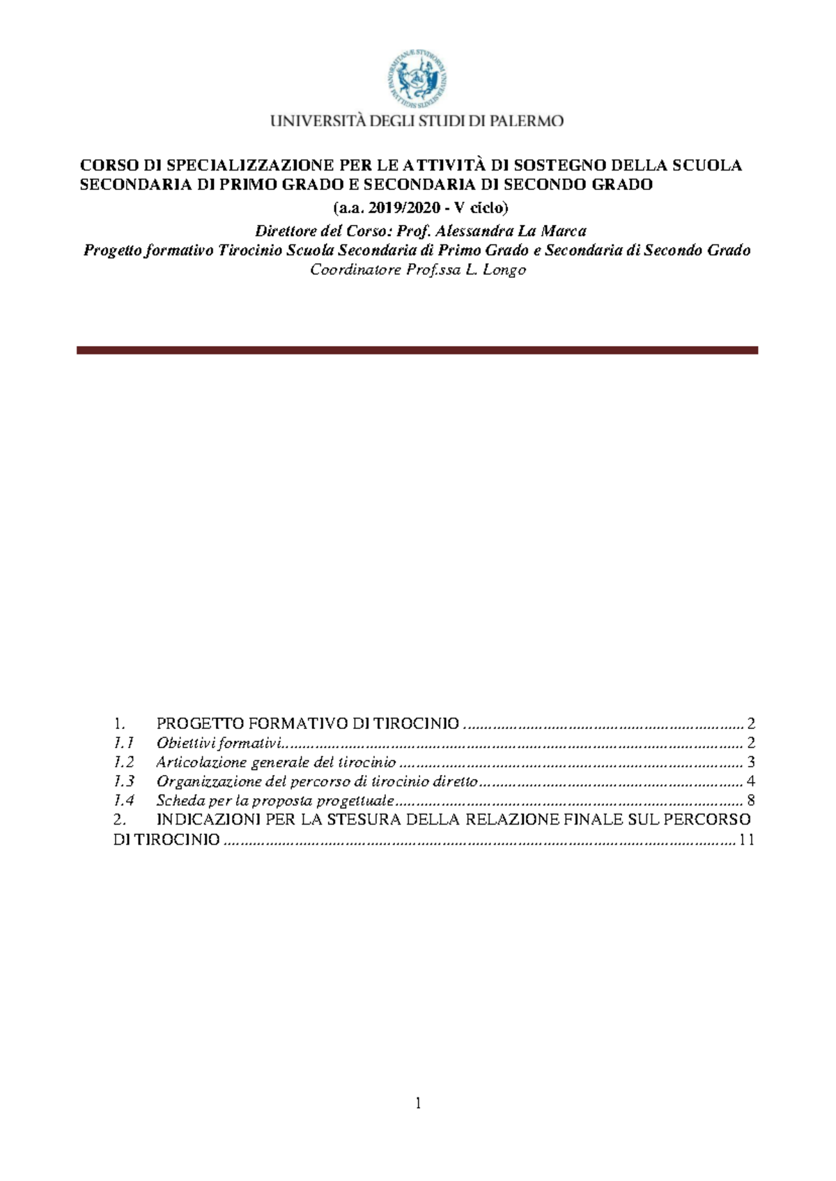 Progetto Formativo secondaria di I e II grado - SECONDARIA DI PRIMO ...