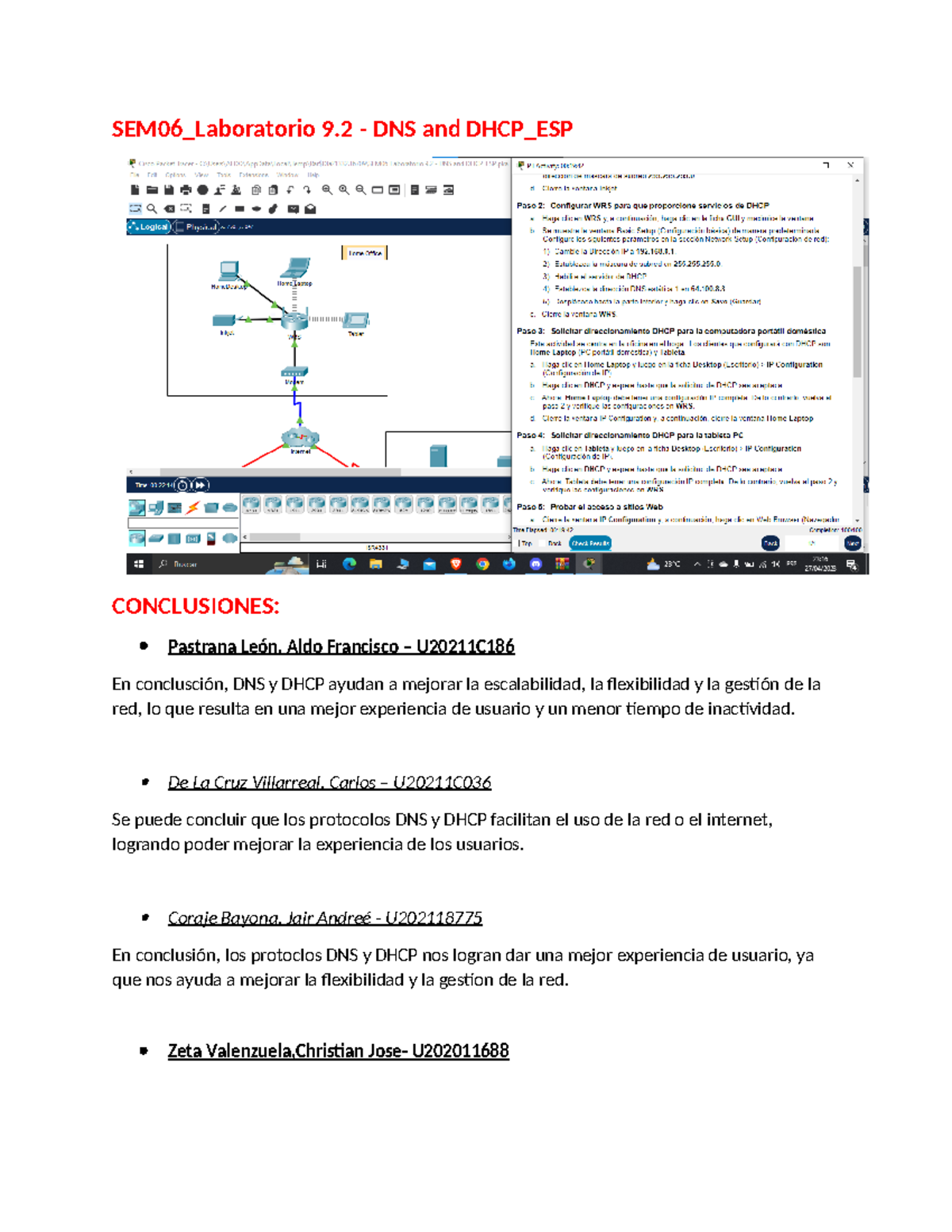 Laboratorio 9.2 - DNS and DHCP ESP - SEM06_Laboratorio 9 - DNS and DHCP_ESP CONCLUSIONES ...