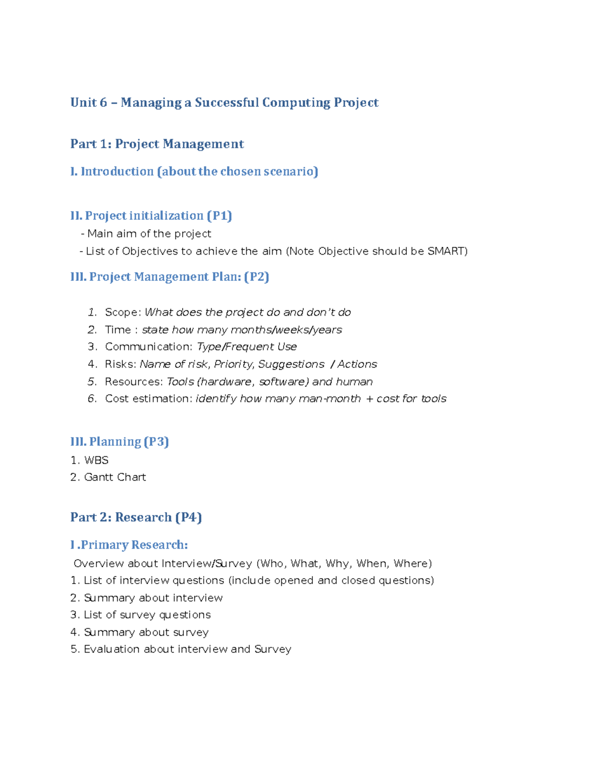 ASM1-Template - qưe - Unit 6 – Managing a Successful Computing Project ...