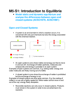 Module 5 Notes - Module 5: Equilibrium and Acid Reactions Topic 1 ...