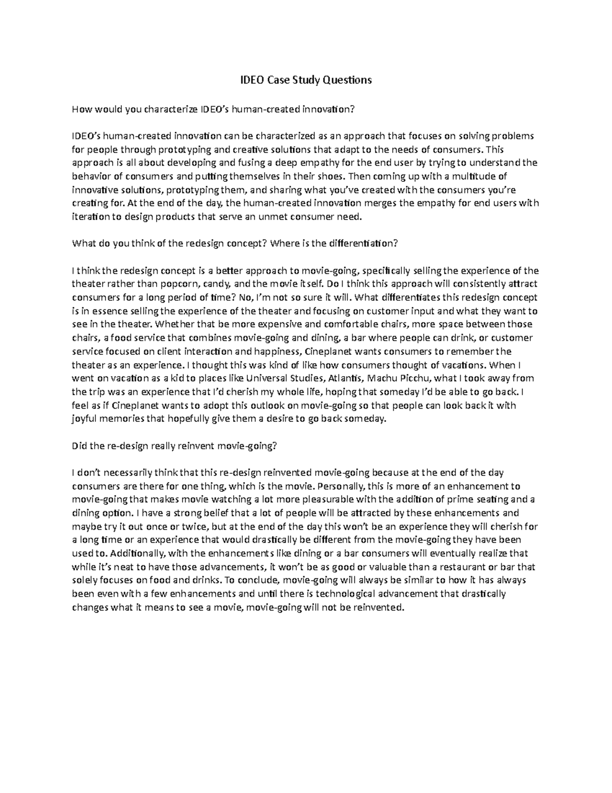 IDEO Case Study Questions - This approach is all about developing and ...