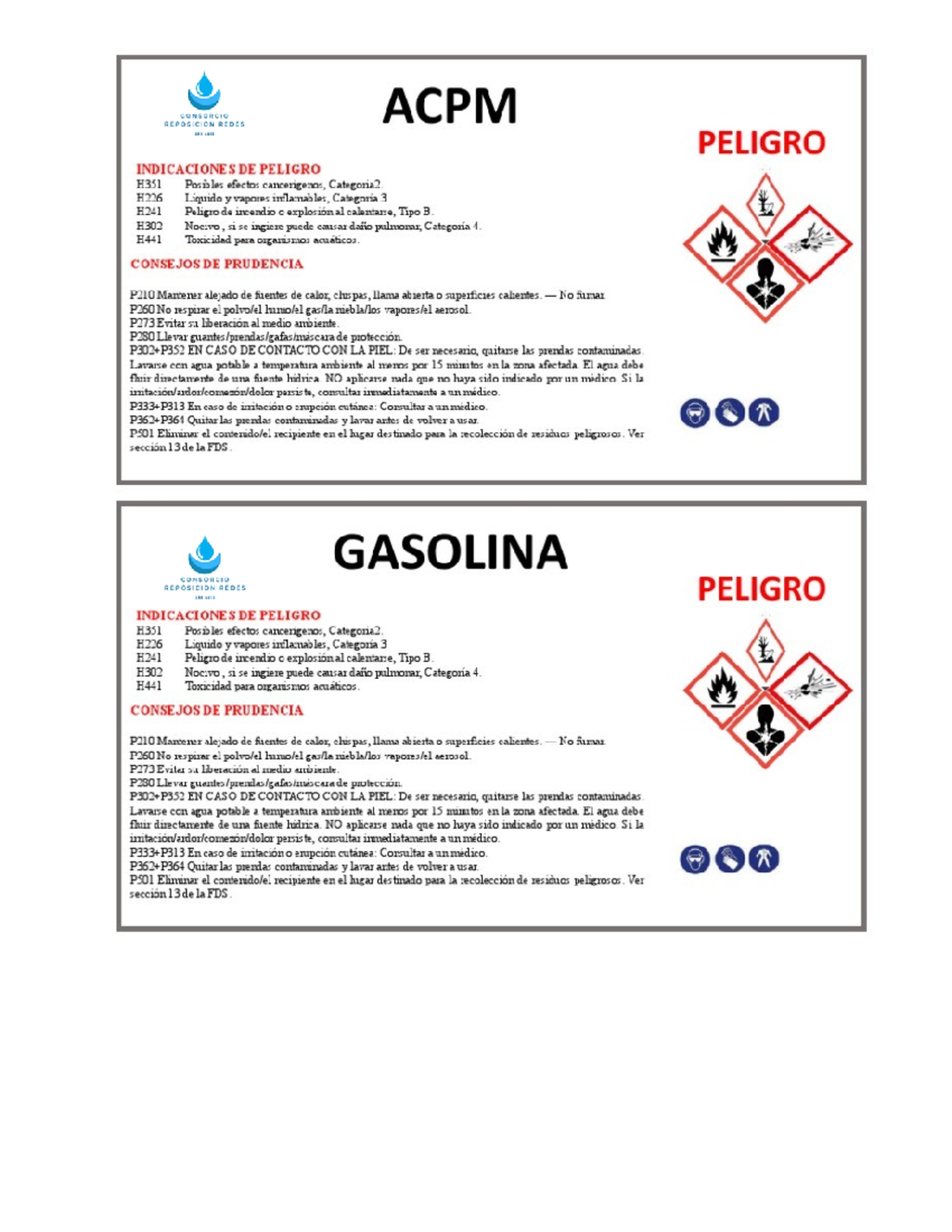 ACPM Gasolina - sddadsdd - CONSORCIO ACPM REPOSICION REDES SREADIS ...