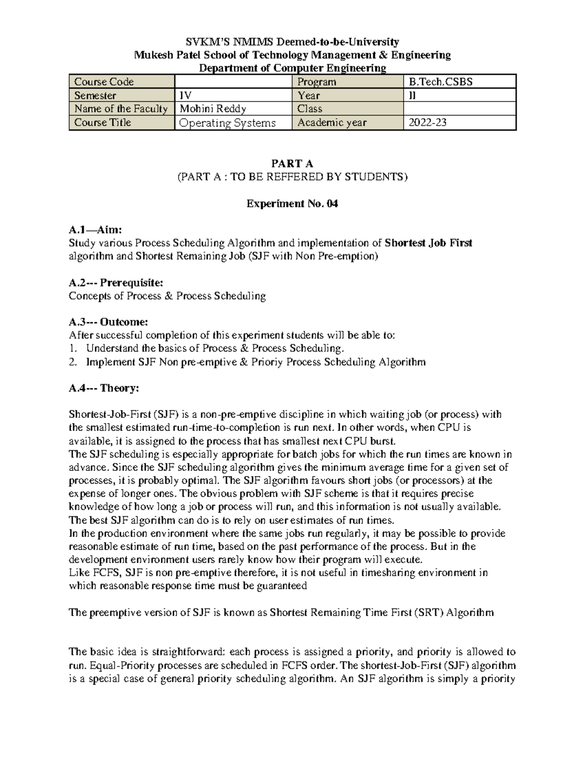 E015 OS P4 - xcdc - Mukesh Patel School of Technology Management & Engineering Department of ...