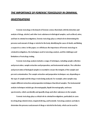 THE Importance OF Trace Evidence IN Forensic Science Investigations ...